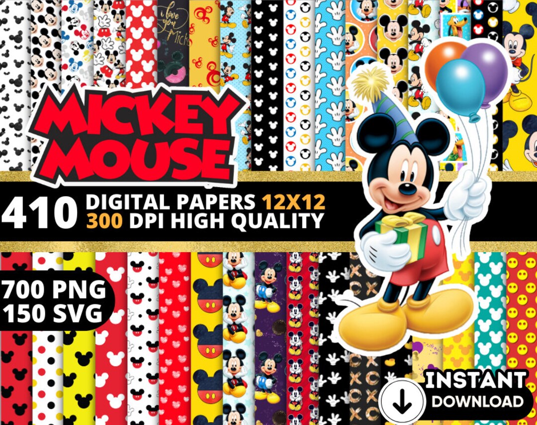Mickey Digital Papers, Mickey Wallpers, Mickey Backgrounds, Mickey ...