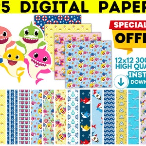 Baby Shark Digital Ppaers 300 Dpi, Baby Shark Wallpers, Baby Shark ...