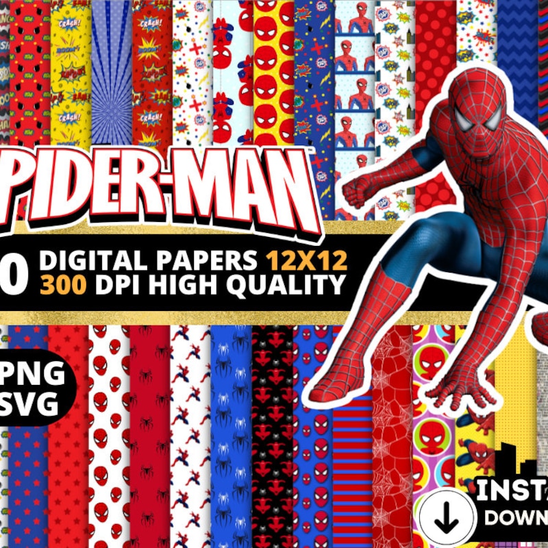 Spiderman Paper - Etsy