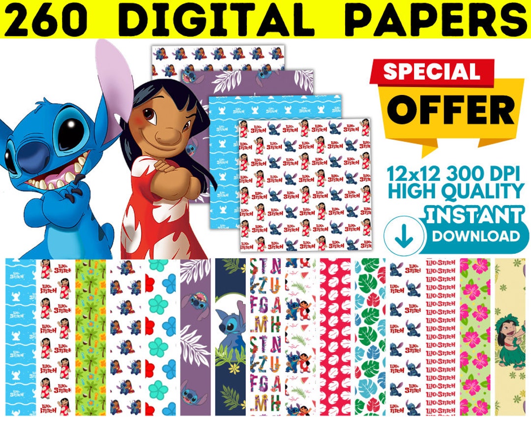 Stitch Digital Papers 300 Dpi, Stitch Wallpers, Stitch Backgrounds ...