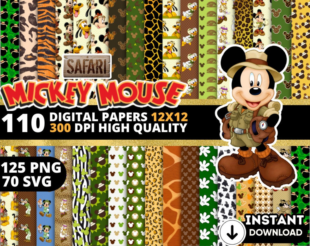 Mickey Safari Digital Ppaers, Mickey Safari Wallpers, Safari Party ...