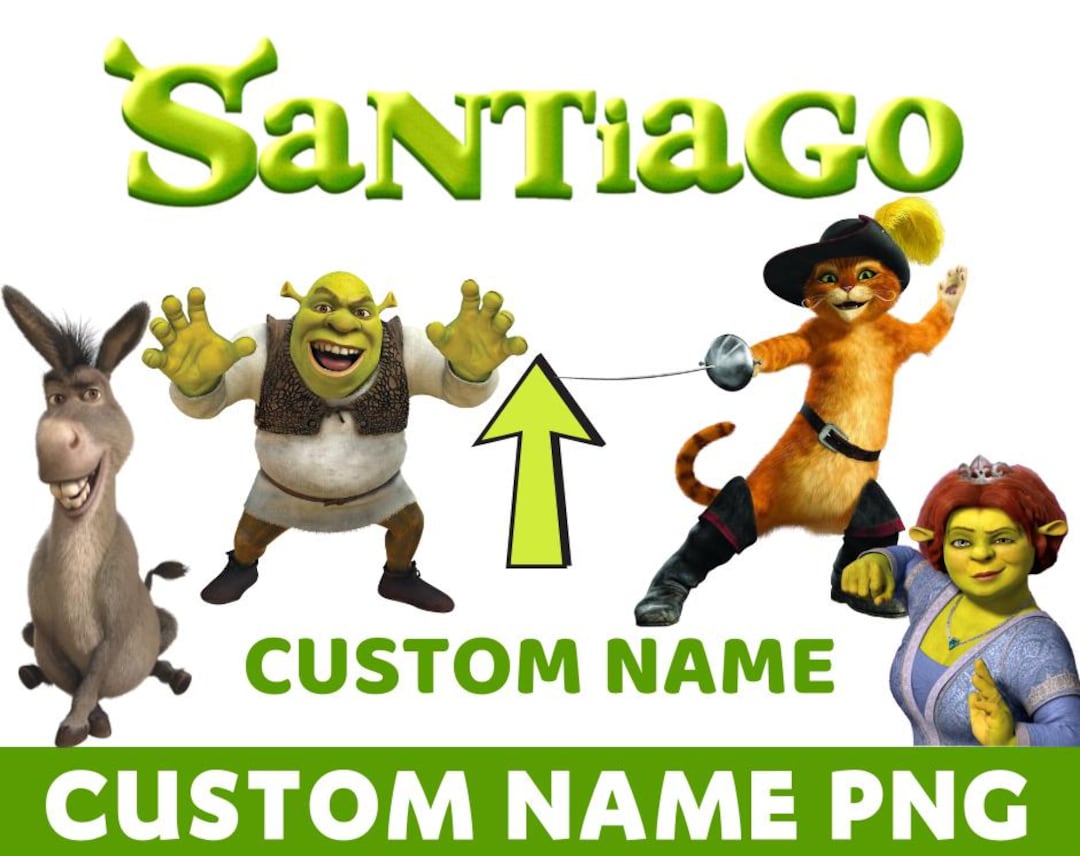 Shrek Custom Name PNG, Personalized Shrek Clipart, Custom Shrek ...