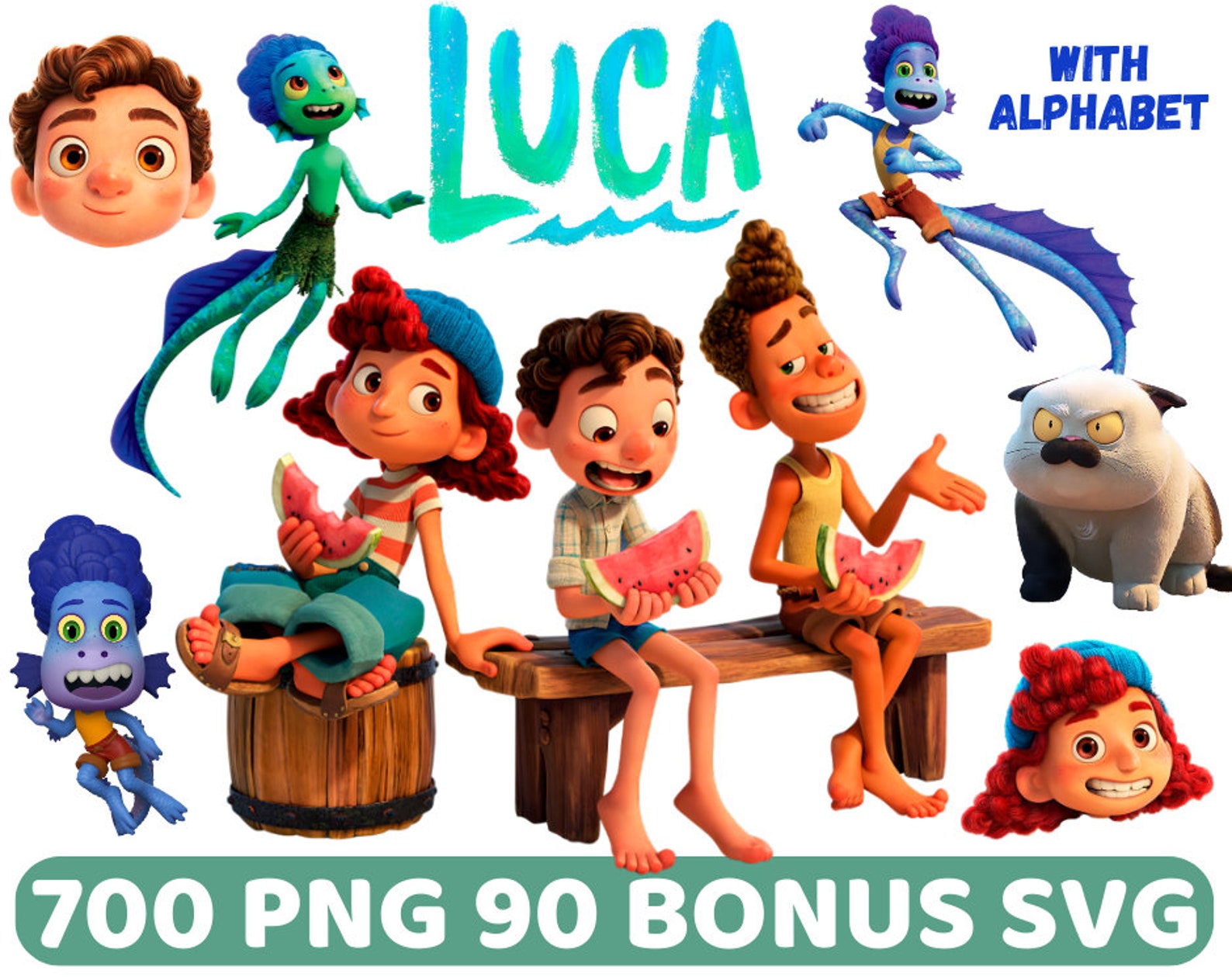 Luca Clipart Png Luca Svg Bundle Luca digital Download Luca - Etsy España
