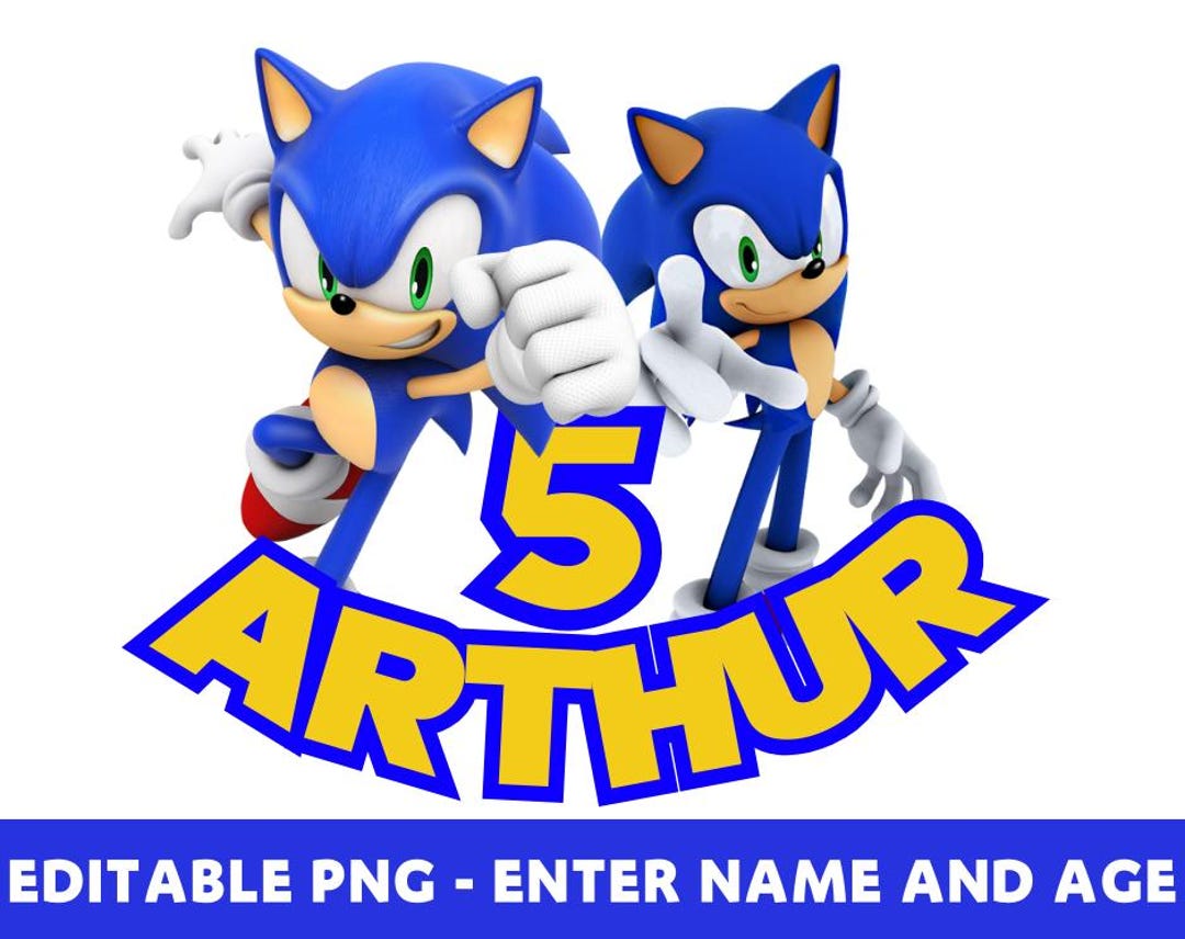 Personalized Sonic Custom PNG Logo, Sonic Birthday, Sonic Personalized ...