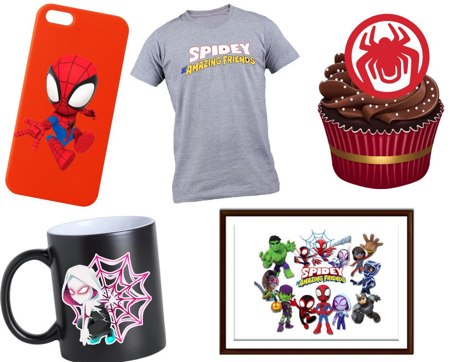 Spidey Clipart Png Spidey Svg Bundle Spidey Characters - Etsy España