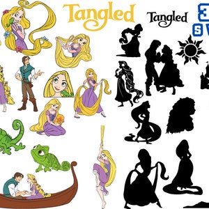 Tangled Clipart Png, Tangled Svg Bundle, Tangled Stickers Logos ...