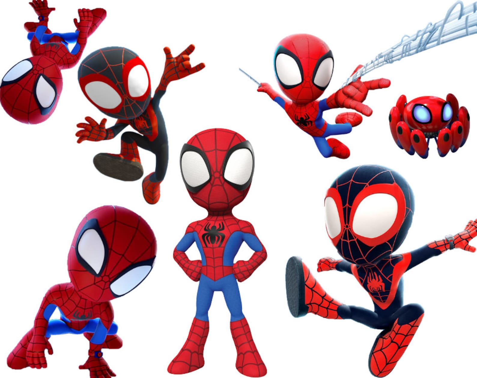 Spidey Clipart Png Spidey Svg Bundle Spidey Characters - Etsy España