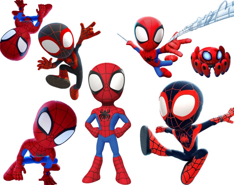 Spidey Clipart Png Spidey Svg Bundle Spidey Characters - Etsy