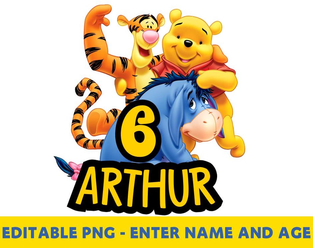 Personalized Winnie the Pooh Custom PNG Logo, Winnie Birthday, Winnie ...