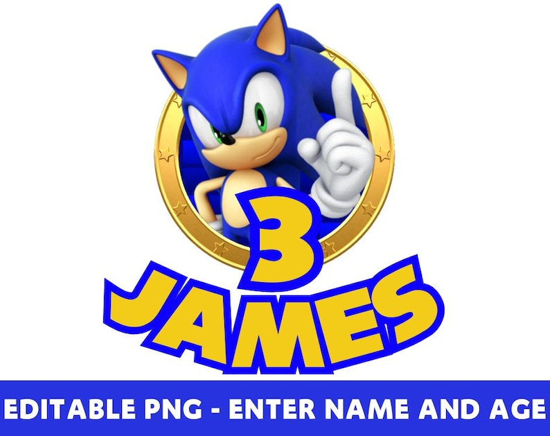 Personalized Sonic Custom PNG Logo, Sonic Birthday, Sonic Personalized ...
