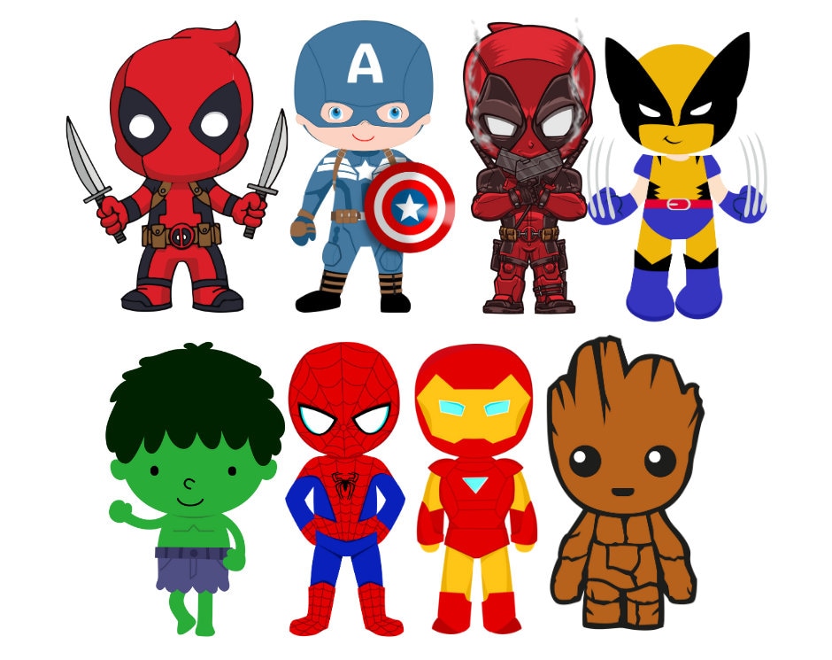 Avengers Clipart Png Avengers Svg Bundle Avengers All - Etsy