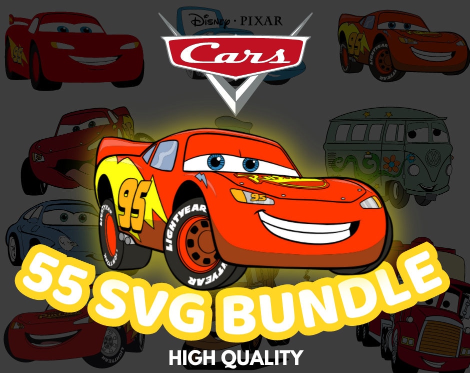 Cars Svg Lightning Mcqueen Svg Cars Clipart Svg Files for - Etsy UK