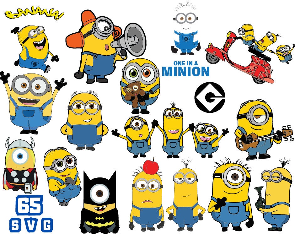 Minions Clipart Png, Minions Svg Bundle, Minions Stickers Logos ...