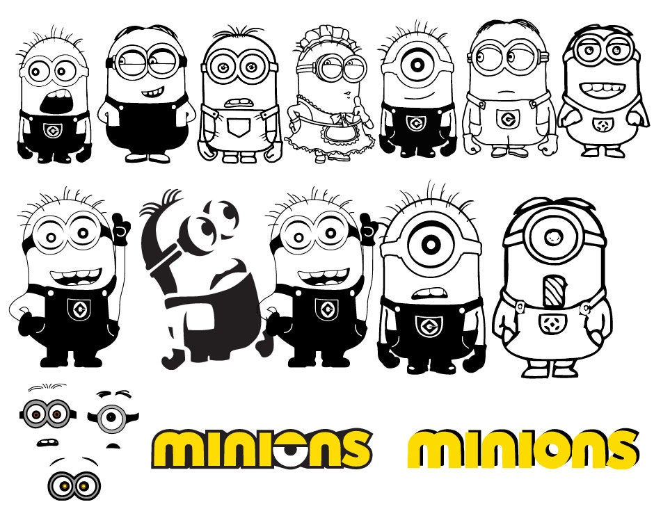 Minions Clipart Png, Minions Svg Bundle, Minions Stickers Logos ...