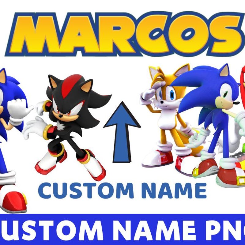 Sonic Name Tag - Etsy
