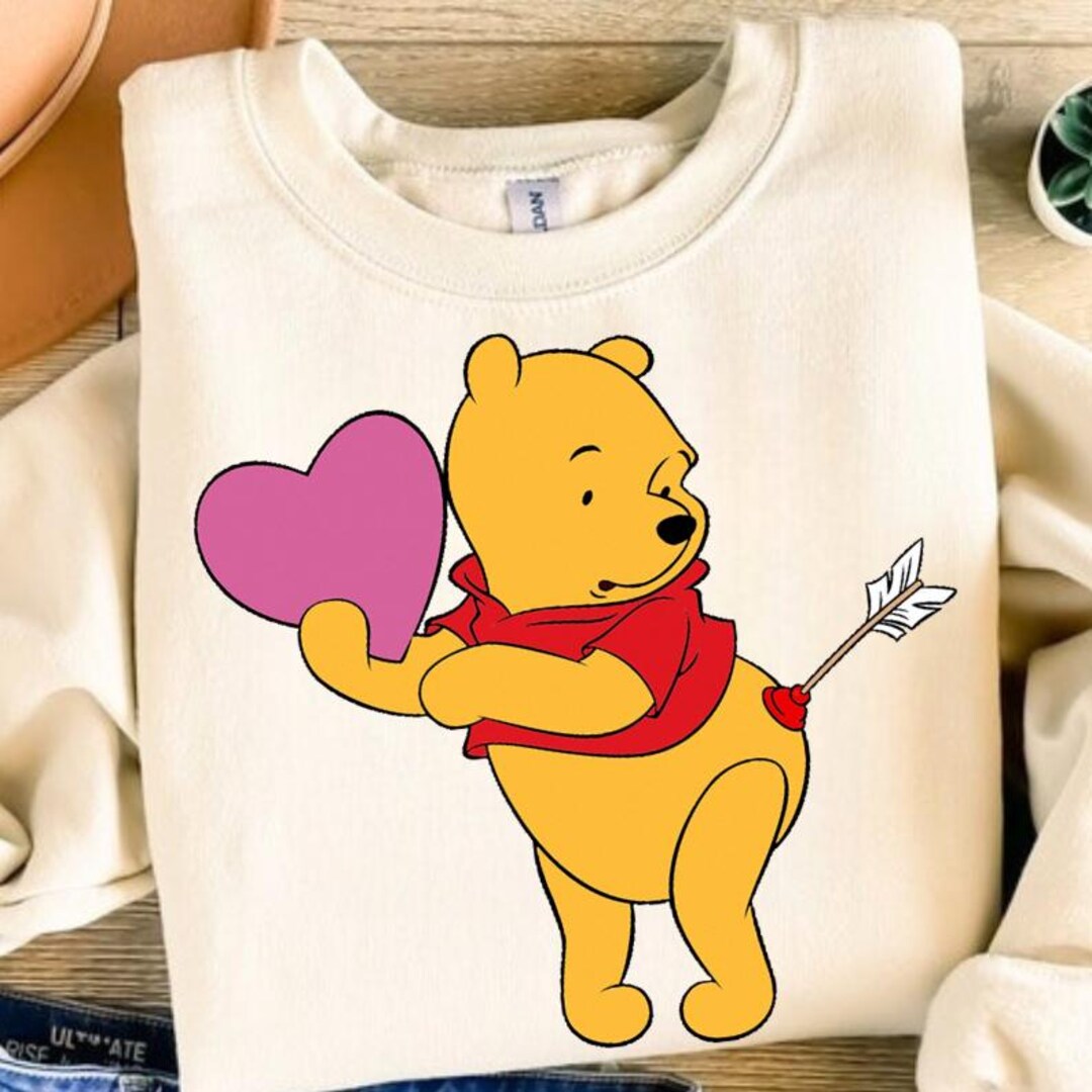 Winnie the Pooh Valentine PNG, Cute Love Bear PNG, Heart Arrow ...