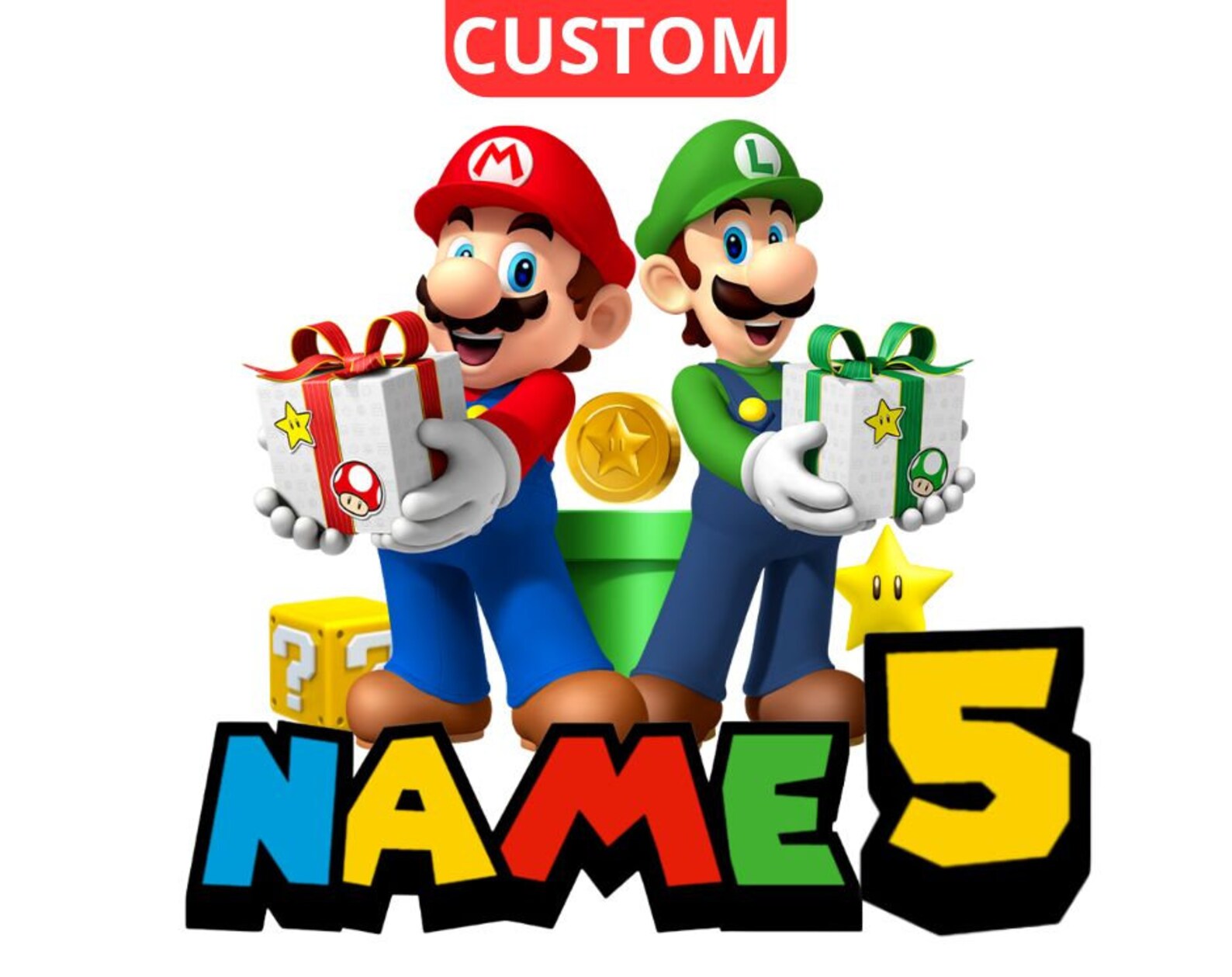 Personalized Super Mario Custom PNG Logo, Super Mario Birthday, Mario ...