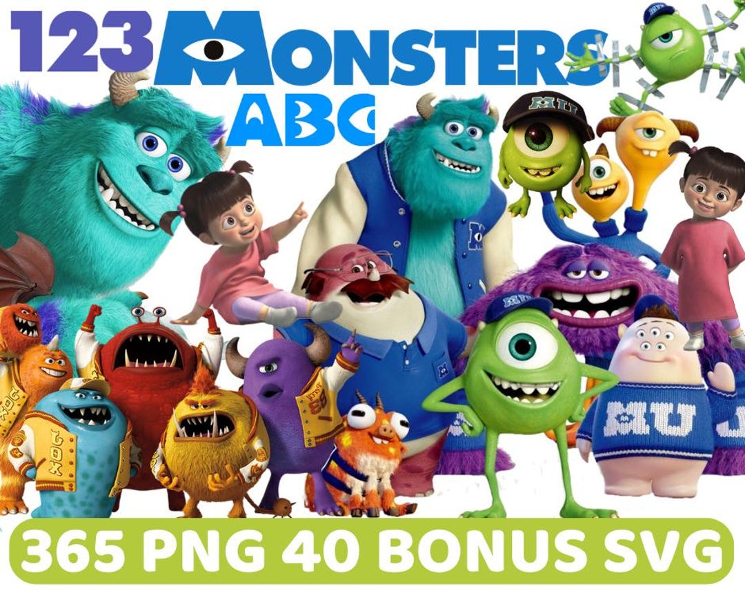 Monsters Clipart Png, Monsters Svg Bundle, Monsters Birthday Invitation ...