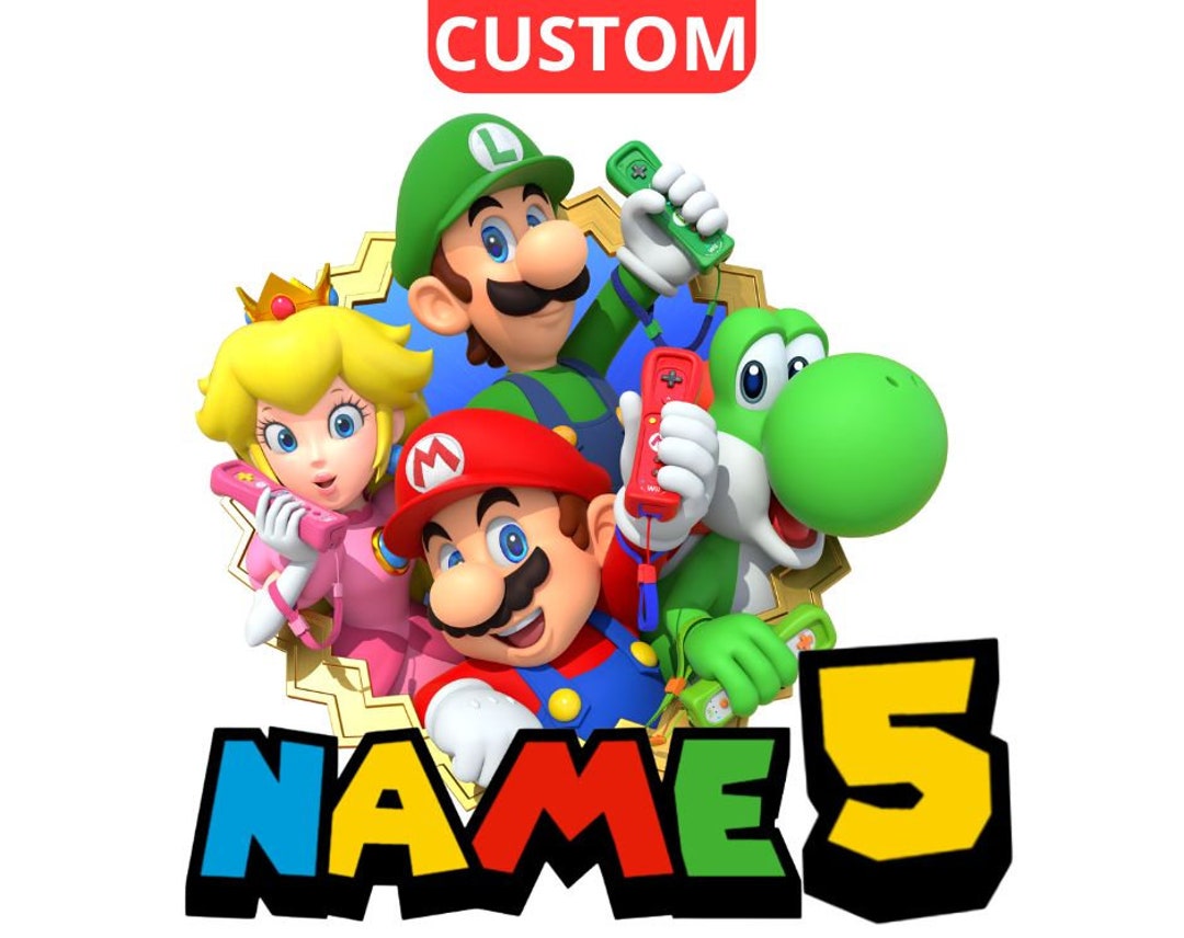 Personalized Super Mario Custom PNG Logo, Super Mario Birthday, Mario ...
