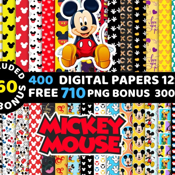 Mickey Mouse Clipart Seamless - Etsy