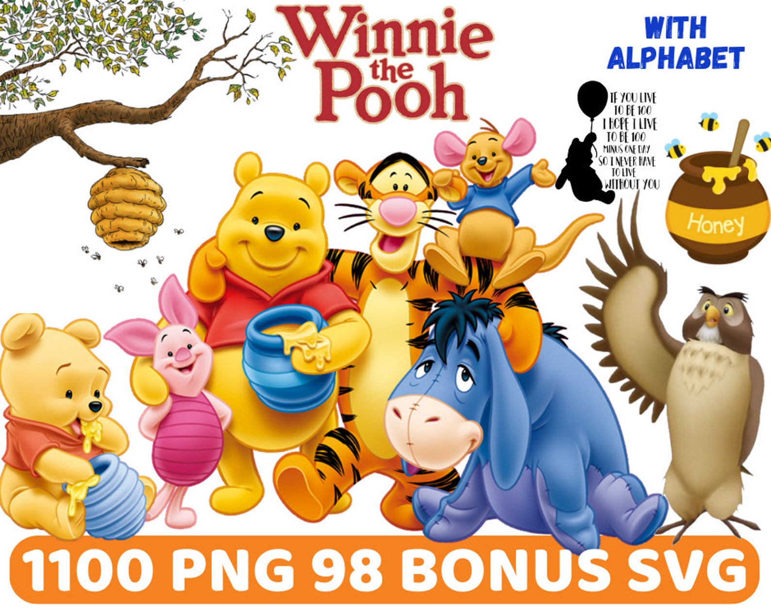Winnie The Pooh Clipart Png Winnie The Pooh SVG Bundle - Etsy.de