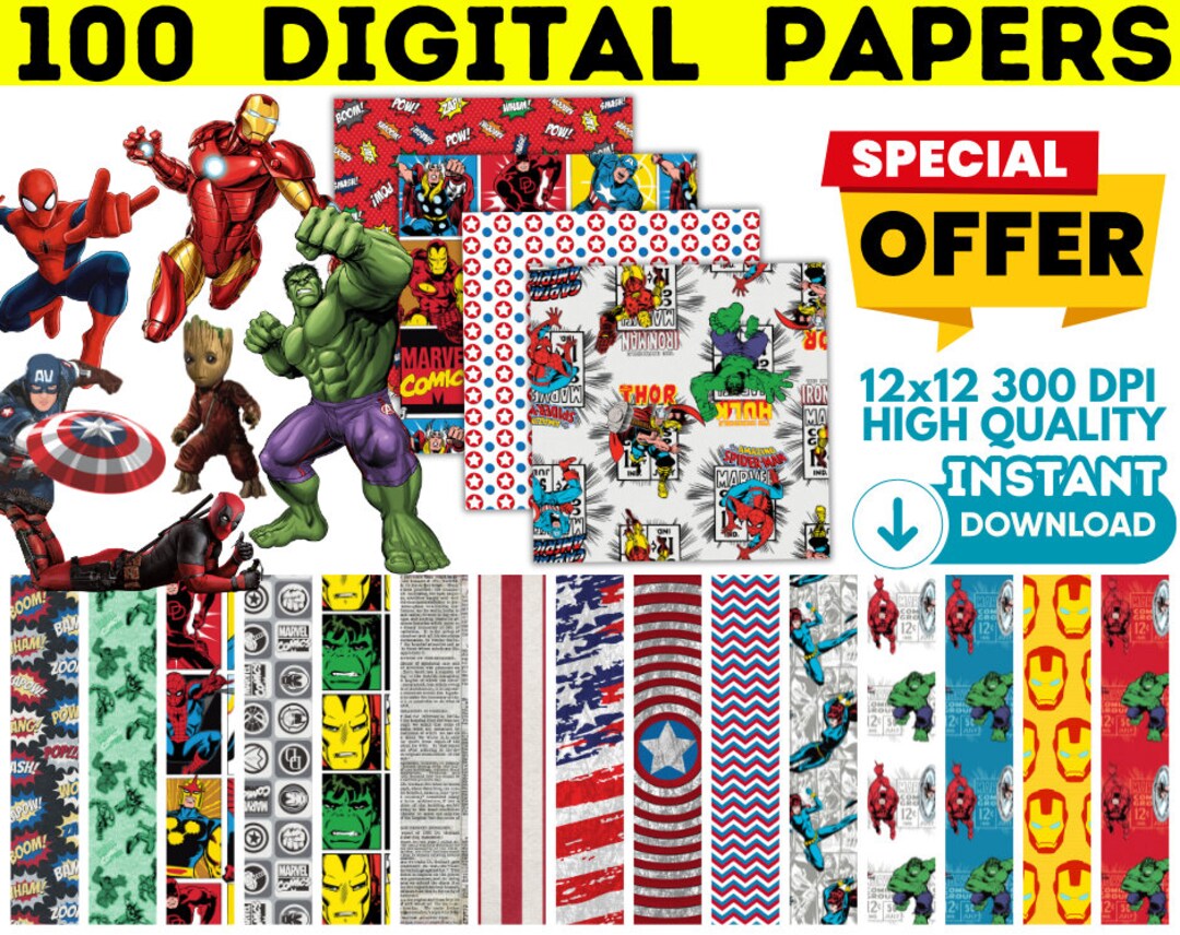 Avengers Digital Papers 300 Dpi, Avengers Wallpers, Avengers ...