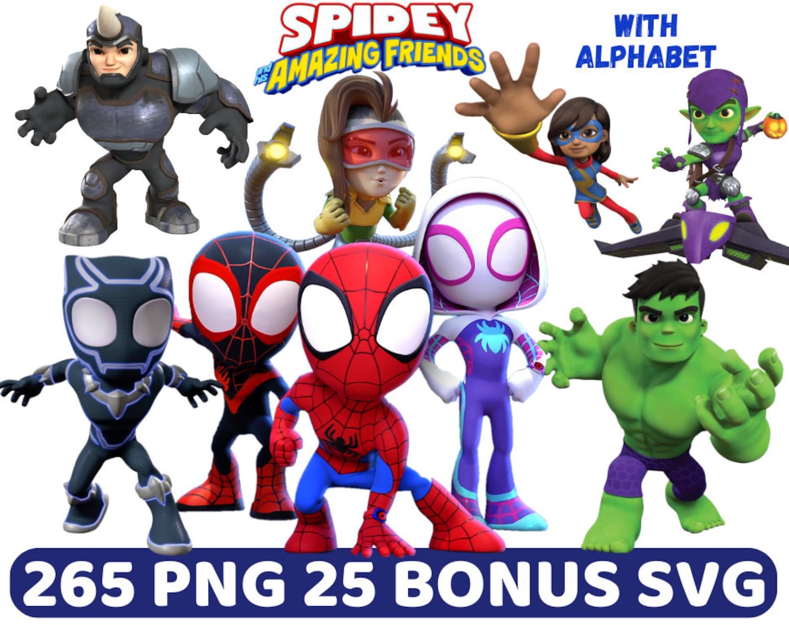 Spidey Clipart Png, Spidey Svg Bundle, Spidey Characters Transparent ...