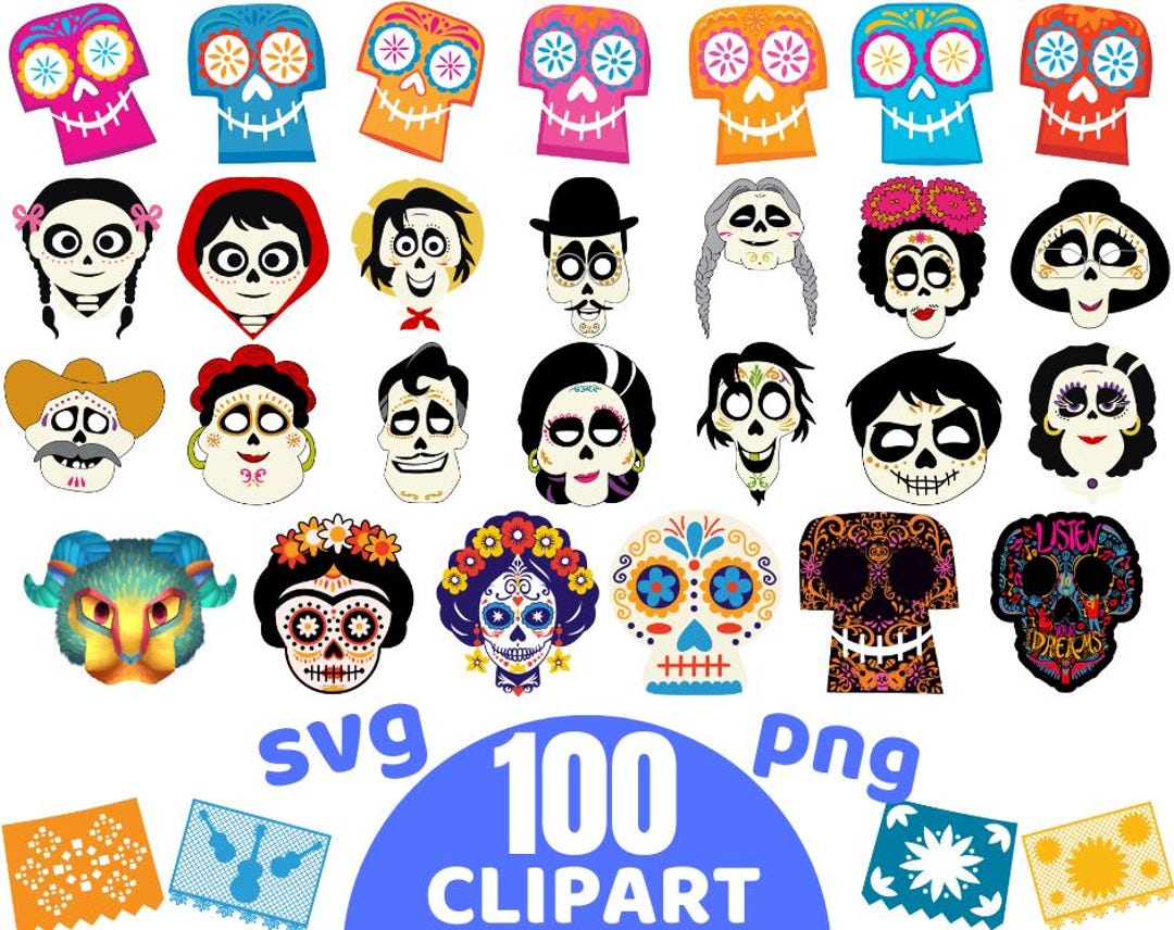 Coco Png Svg Icons, Disney Coco Clipart Bundle, Coco Characters PNG SVG ...