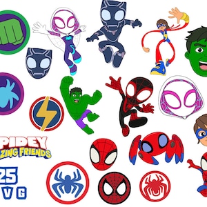 Spidey Clipart Png, Spidey Svg Bundle, Spidey Characters Transparent ...
