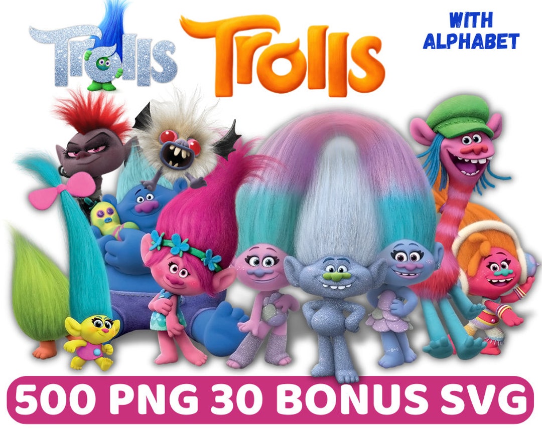 Trolls Clipart Png, Trolls Svg Bundle, Trolls Stickers Png Logo. Trolls ...