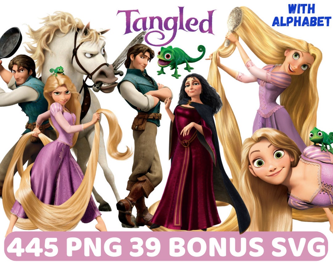 Tangled Clipart Png, Tangled Svg Bundle, Tangled Stickers Logos ...
