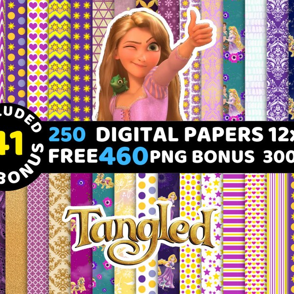 Tangled Digital Paper - Etsy