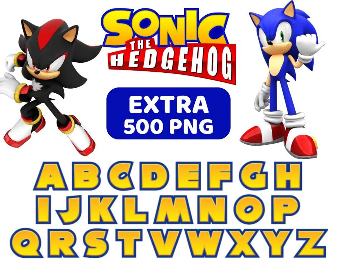 Sonic Font PNG Bundle, Sonic Alphabet Letters Clipart, Sublimation File ...