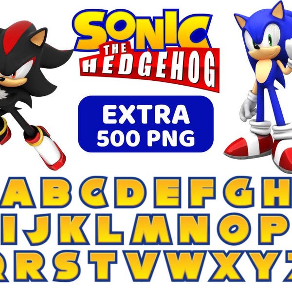 Sonic Font and Pictures - Etsy