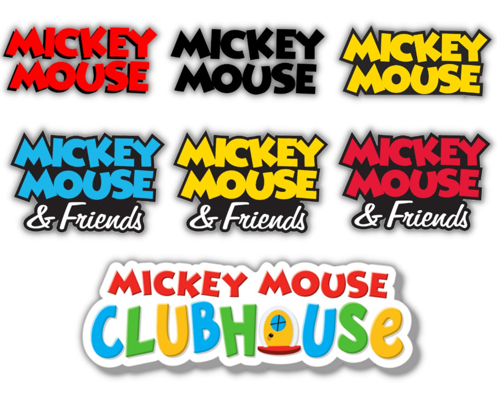 Mickey Mouse & Friends Png Clipart Bundle, Mickey Mouse Svg, Mickey ...