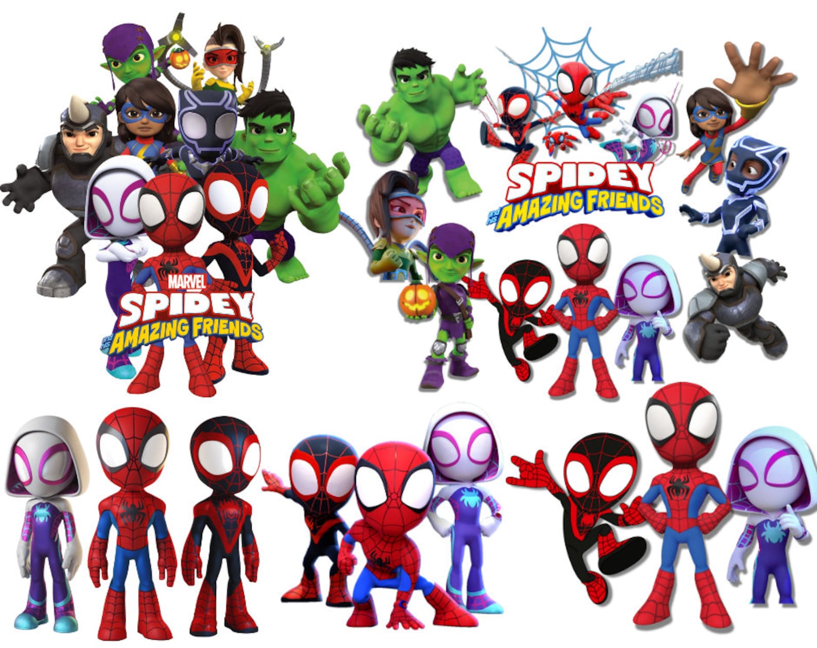 Spidey Clipart Png Spidey Svg Bundle Spidey Characters - Etsy Australia