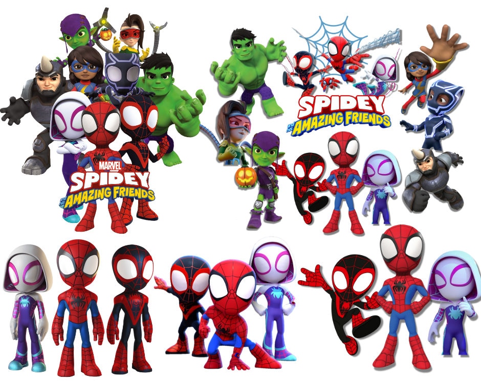 Spidey Clipart Png, Spidey Svg Bundle, Spidey Characters Transparent ...
