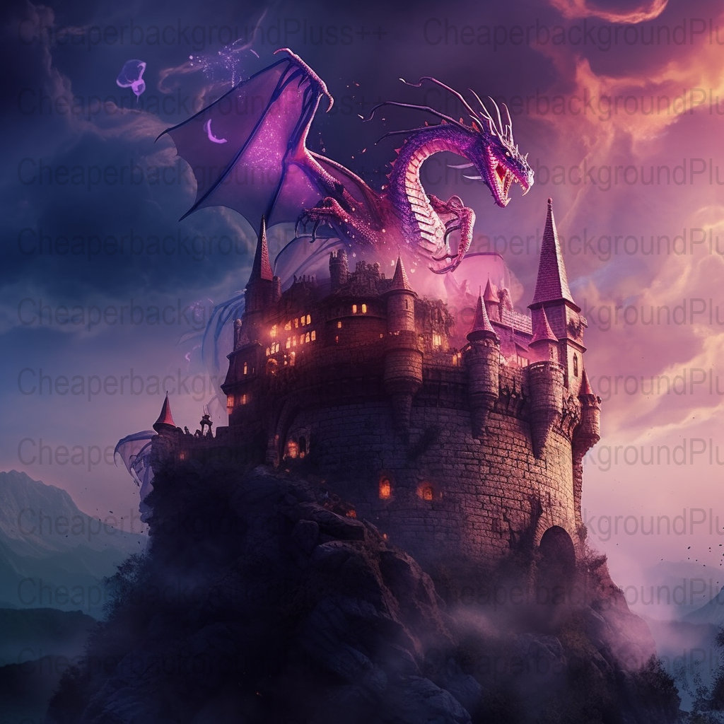 Dragon Guarding Castle - Etsy