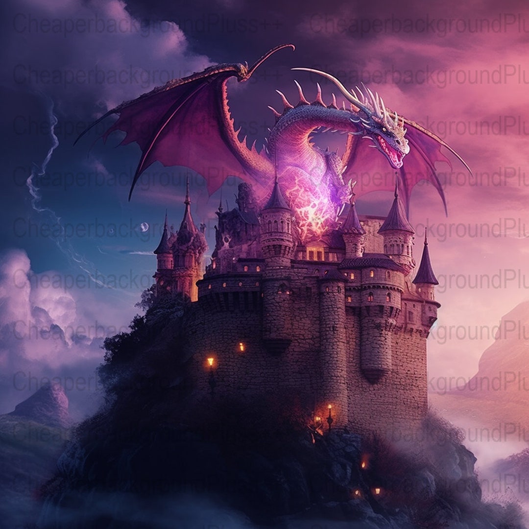 Dragon Guarding Castle Fire - Etsy