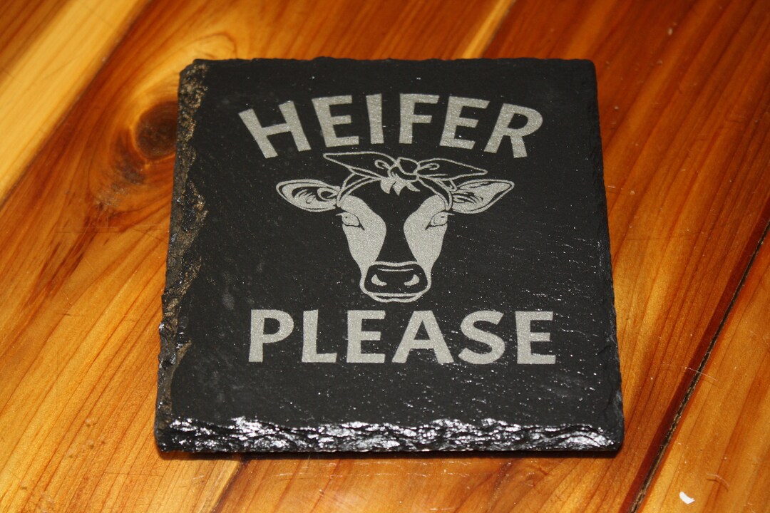 Sassy Heifer Laser Engraved Slate Coasters Set of 4 - Etsy