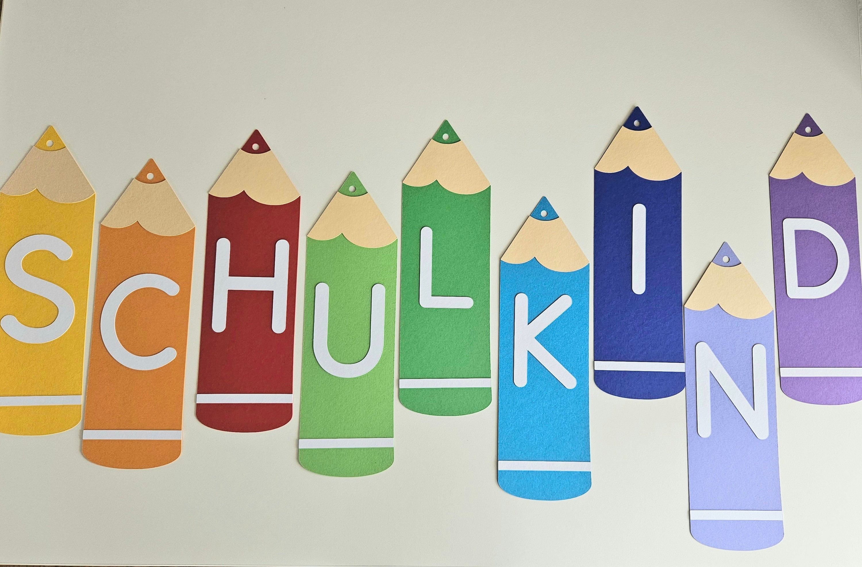 Bastelset Bunte Wimpelkette Einschulung Girlande Schulkind Wimpelkette Einschulung Wimpelkette ...