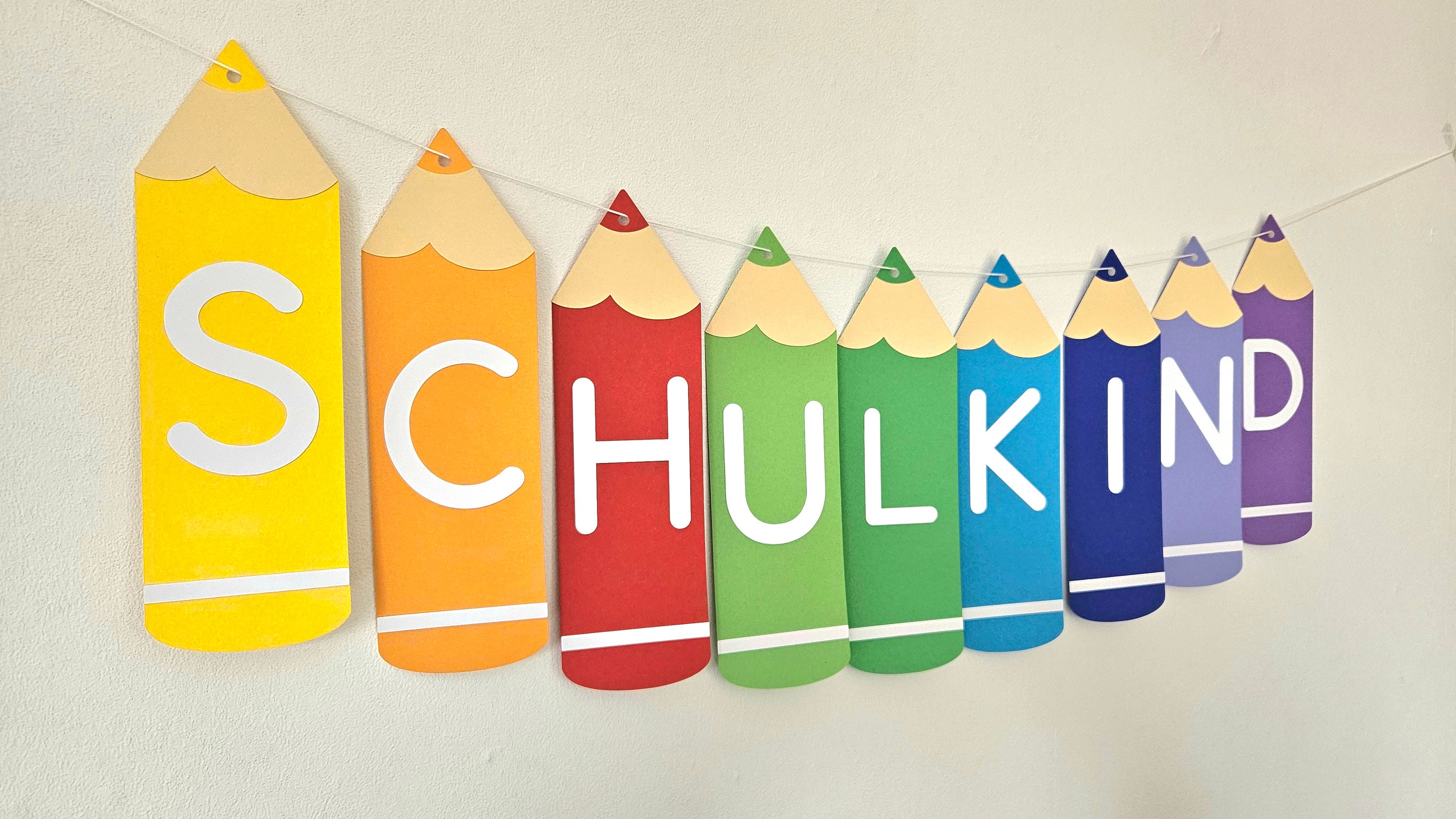 Bastelset Bunte Wimpelkette Einschulung Girlande Schulkind Wimpelkette Einschulung Wimpelkette ...