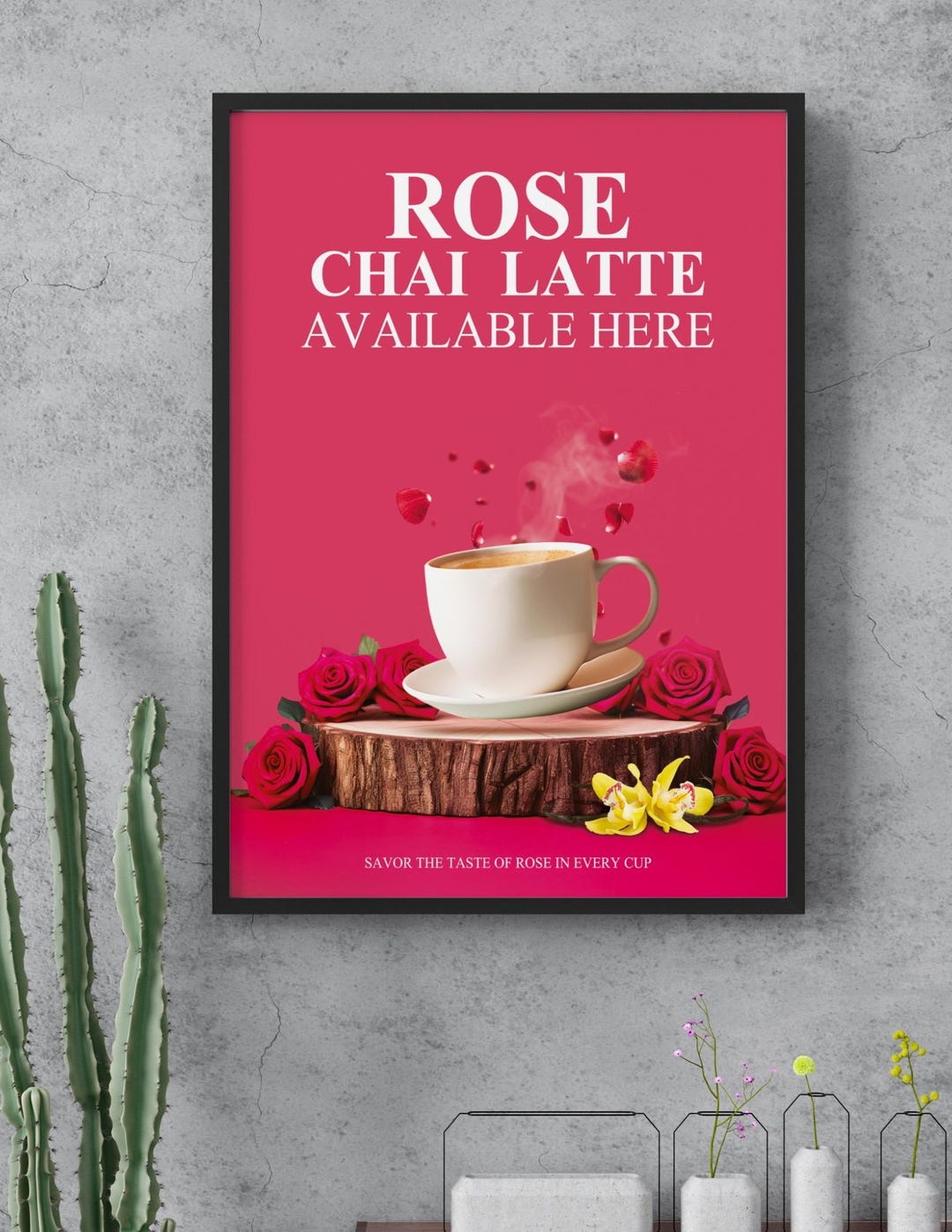 Rose Chai Latte Poster, Floral Indian Tea Art (18x24 In) - Etsy
