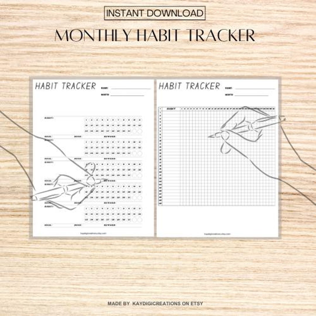 Printable Habit Tracker | Daily and Monthly Goal Planner | Personal ...