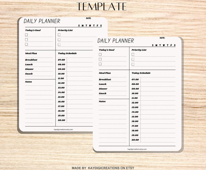 Daily Planner Printable - Meal Planner, Goal Setting, Priority List ...