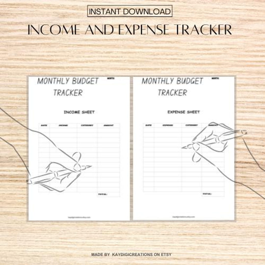 Monthly Budget Planner Printable | Income & Expense Tracker | Easy-to ...