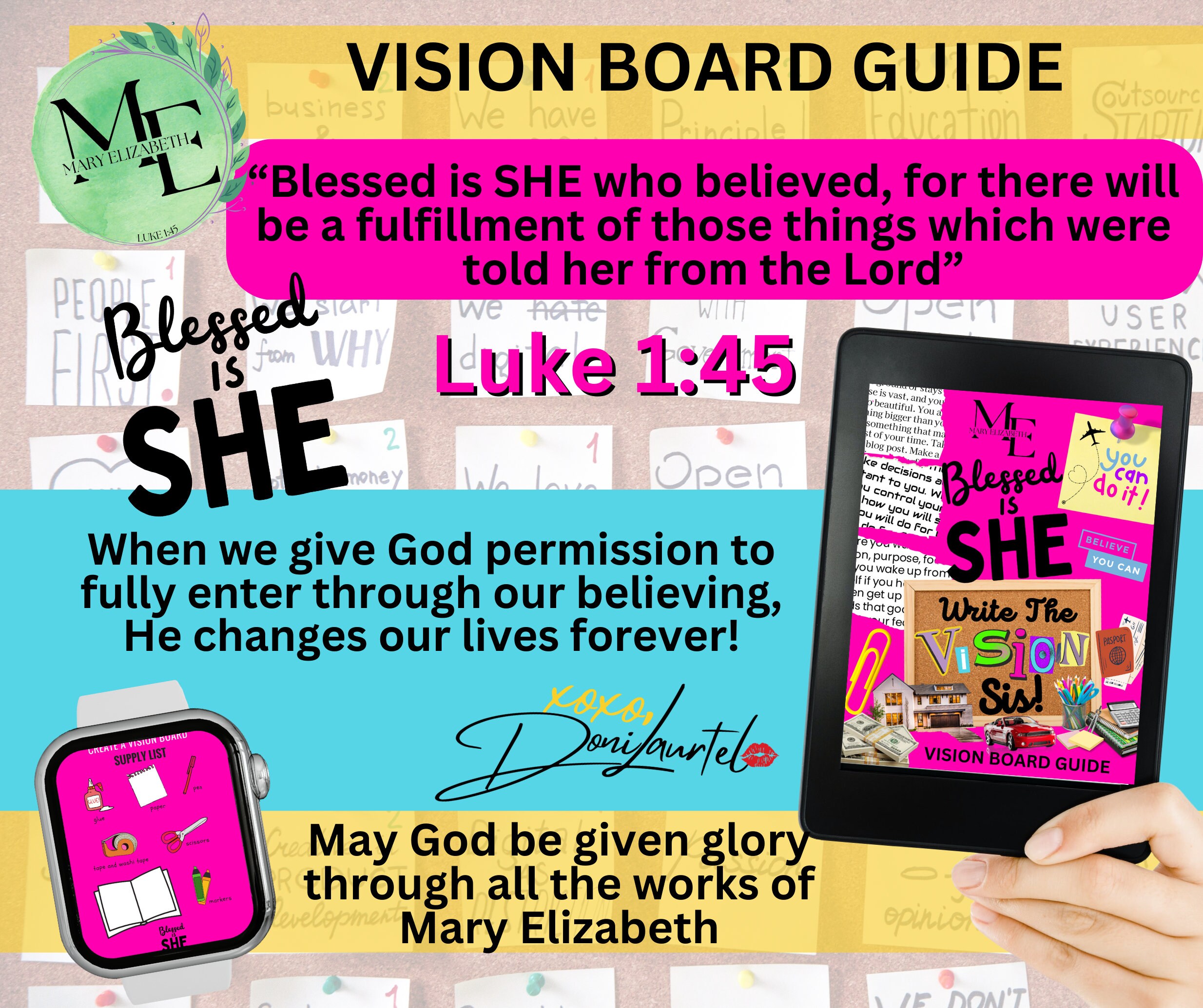 Mary Elizabeth Blessed is She Board Guide Printable Guide - Etsy