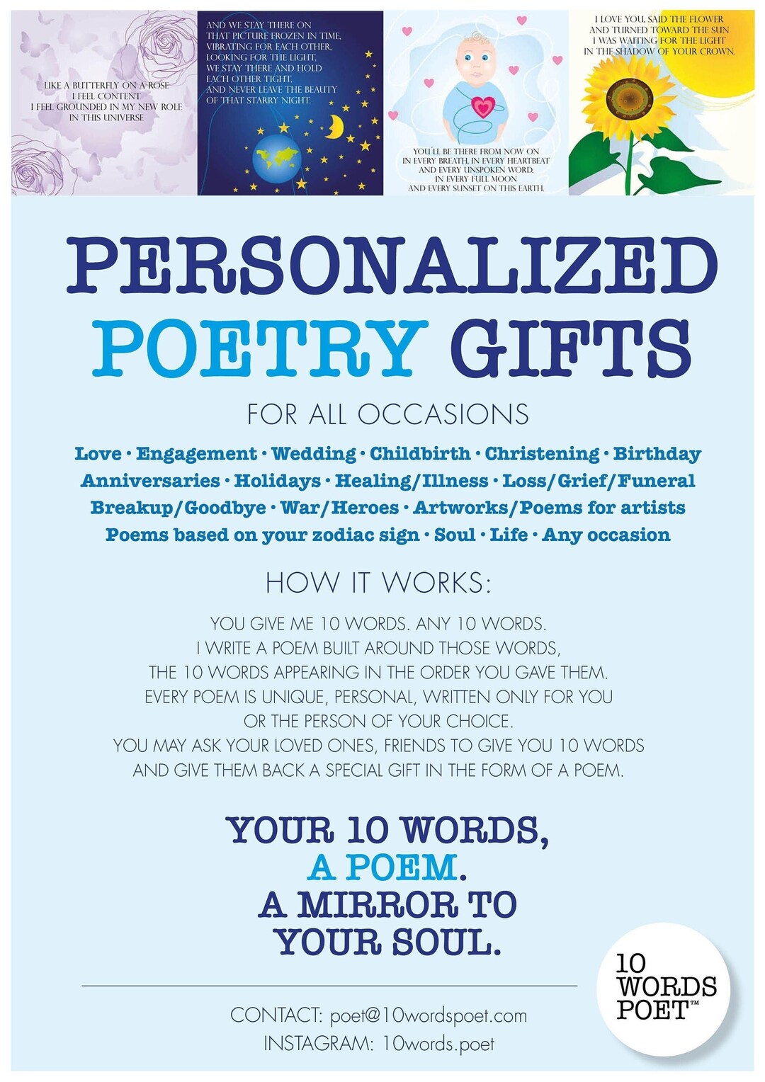 Personalized Poems and Poetry Gifts for All Occasions, Printable PDF ...
