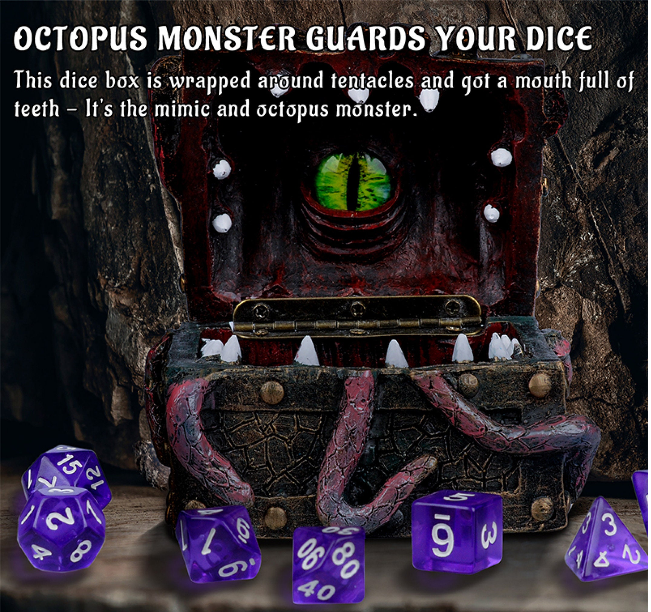 DND Mimic & Octopus Chest Box Medieval Resin Cthulhu Dice - Etsy