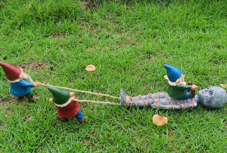 Alien Gnomes Dwarf Set Funny Gnomes Decor Set With UFO Theme Garden ...